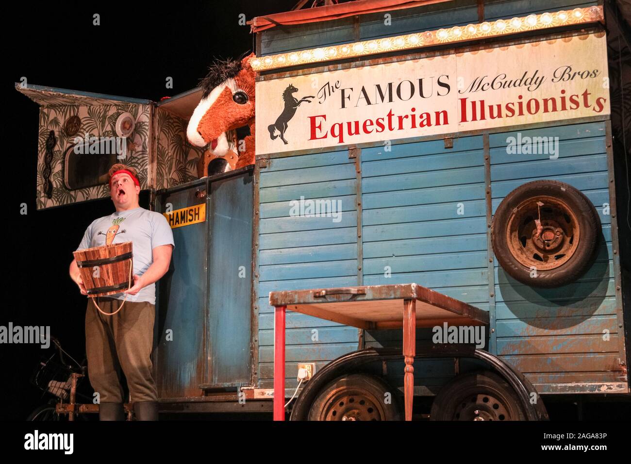 Southbank Centre, London, 18h Dec 2019. John Currivan as Wee Andy with ...