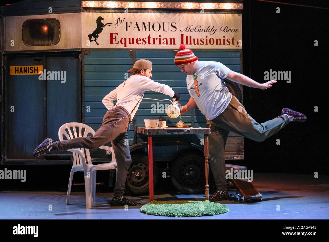 Southbank Centre, London, 18h Dec 2019.Paul Curley as Big Andy (left ...