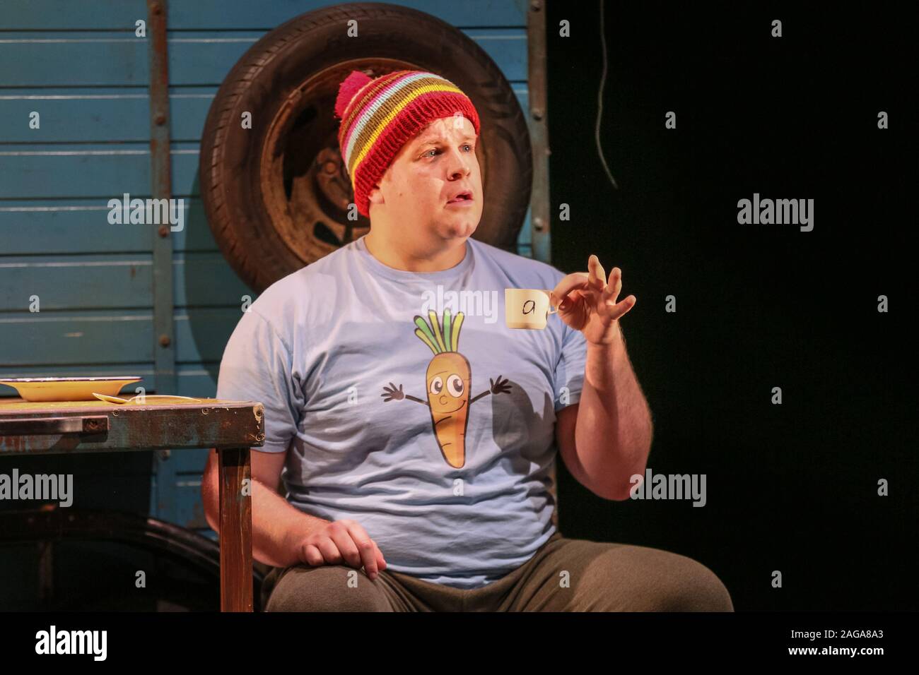 Southbank Centre, London, 18h Dec 2019. John Currivan as Wee Andy ...