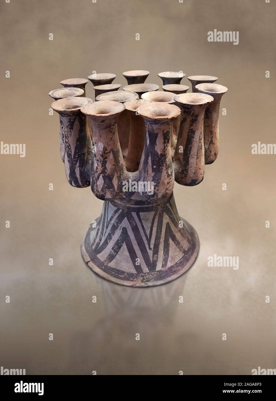 Cycladic ritual kernos with painted motif Early Cycladic III (2300-2000 ...