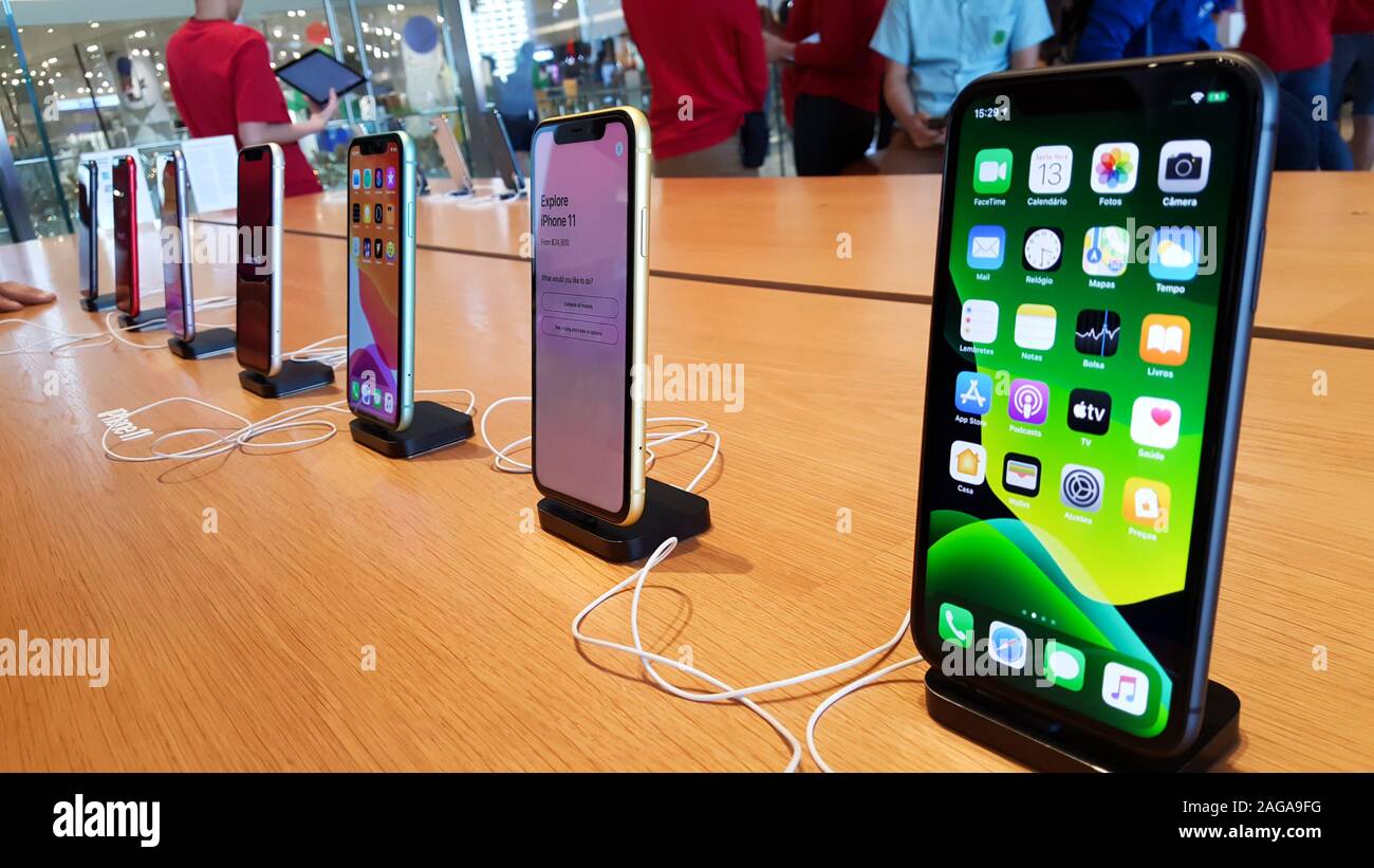 BANGKOK, THAILAND - DECEMBER 13, 2019: iPhone 11 are showing on the ...