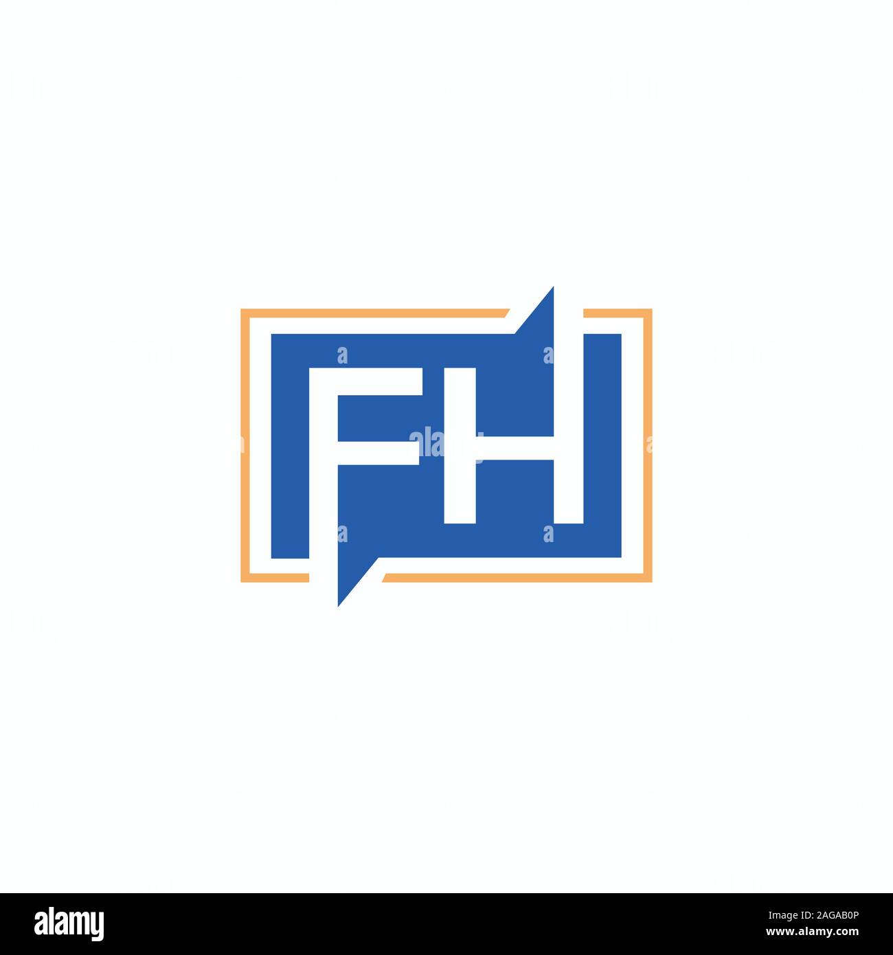Initial letter fh or hf logo vector design template Stock Vector Image ...