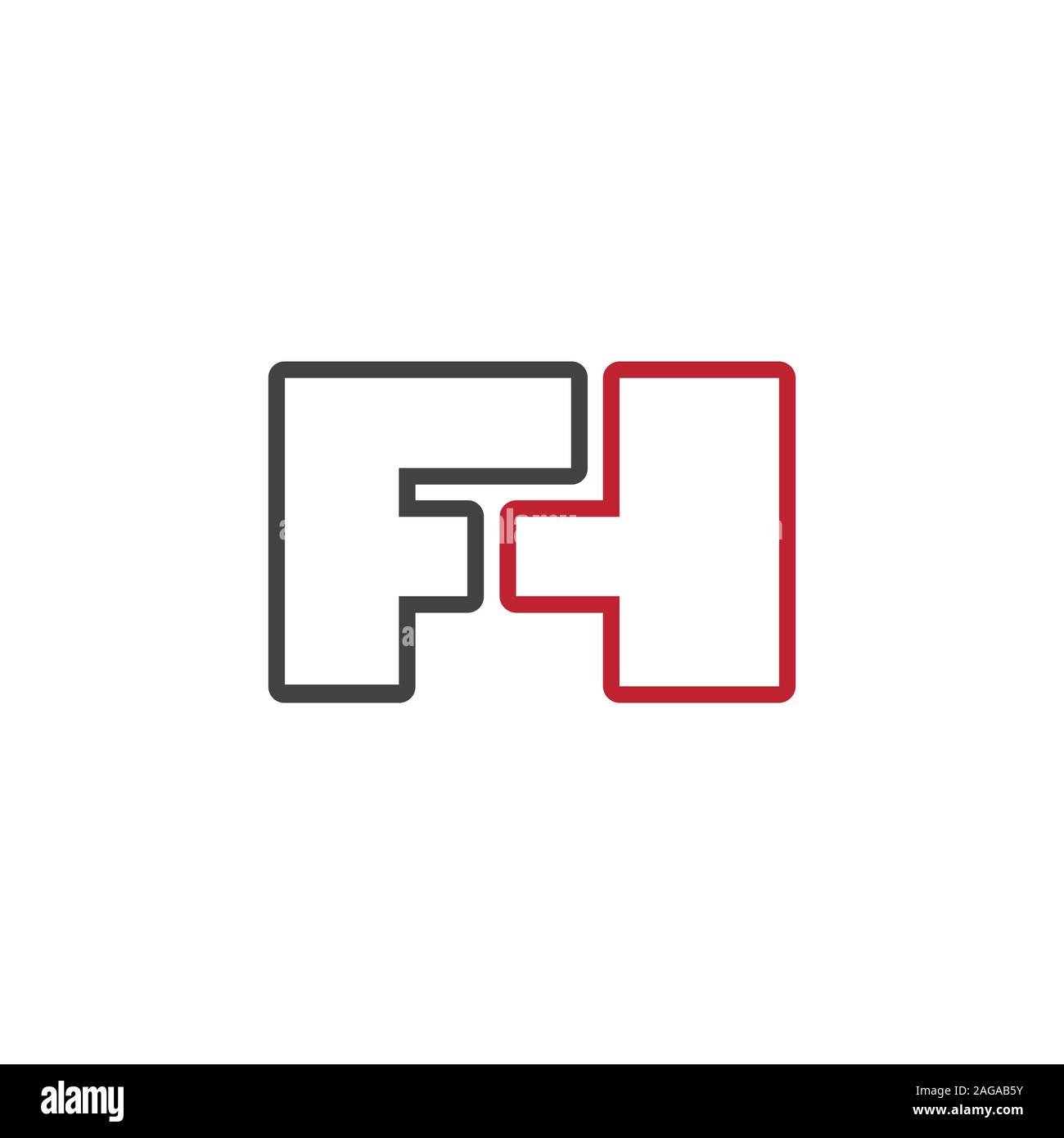 Initial letter fh or hf logo vector design template Stock Vector Image ...