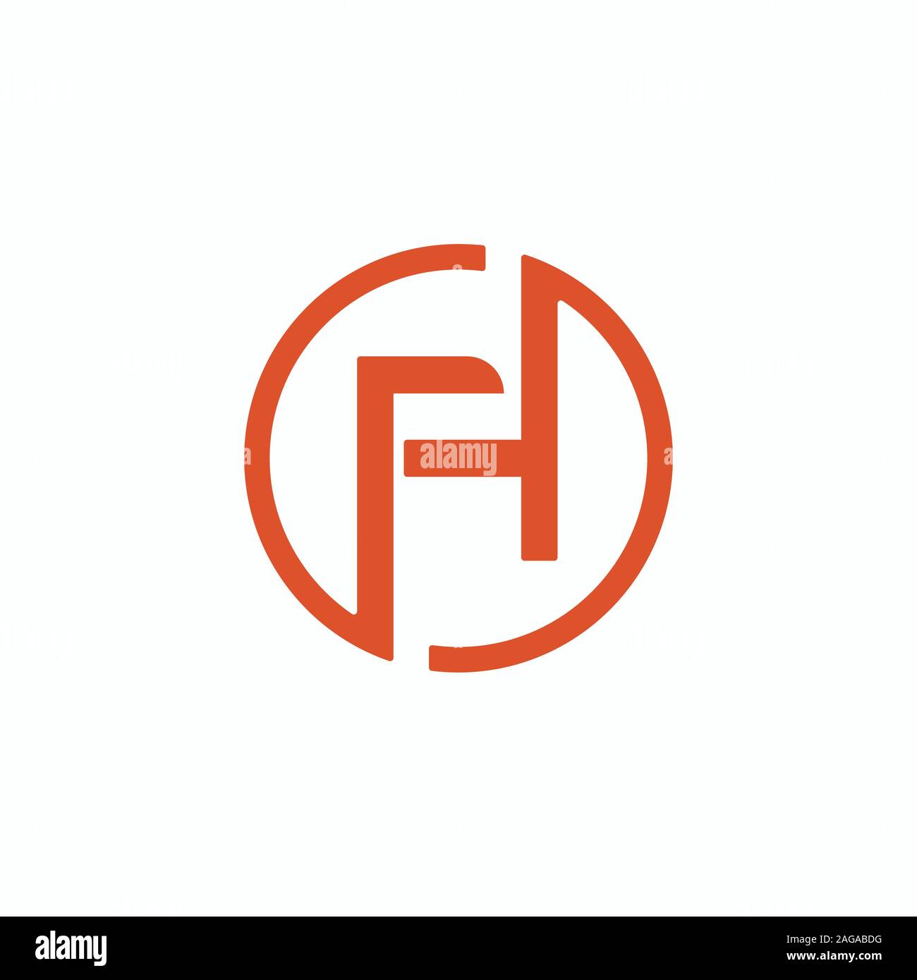 Initial letter fh or hf logo vector design template Stock Vector Image ...
