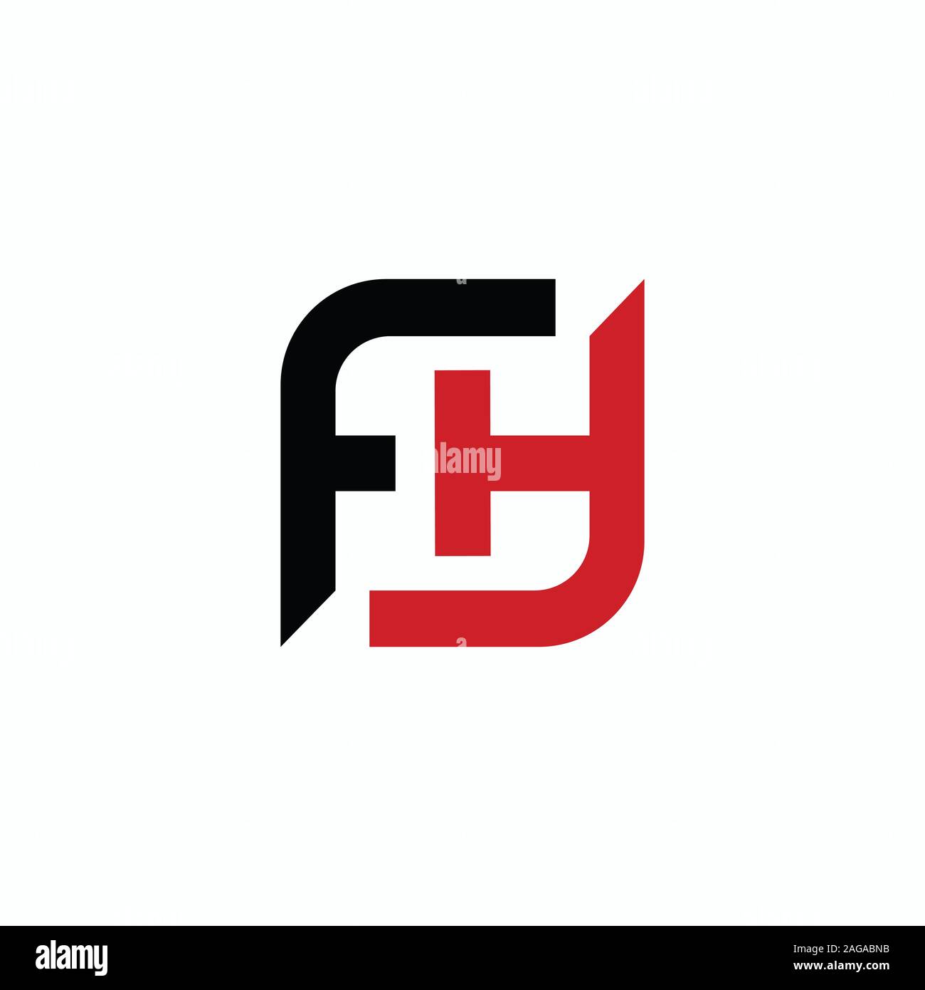 Initial letter fh or hf logo vector design template Stock Vector Image ...