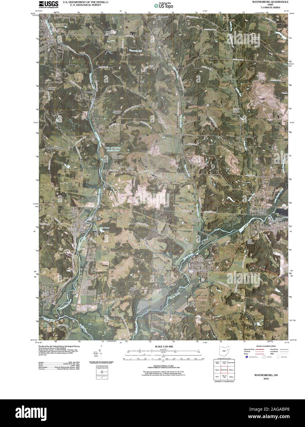 Map of waynesburg ohio Cut Out Stock Images & Pictures - Alamy