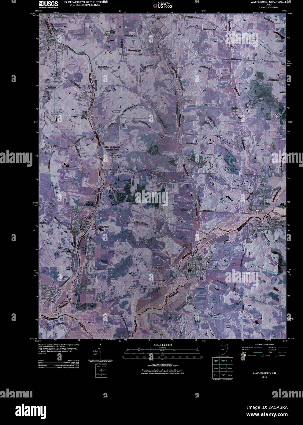 Map of waynesburg ohio hi-res stock photography and images - Alamy