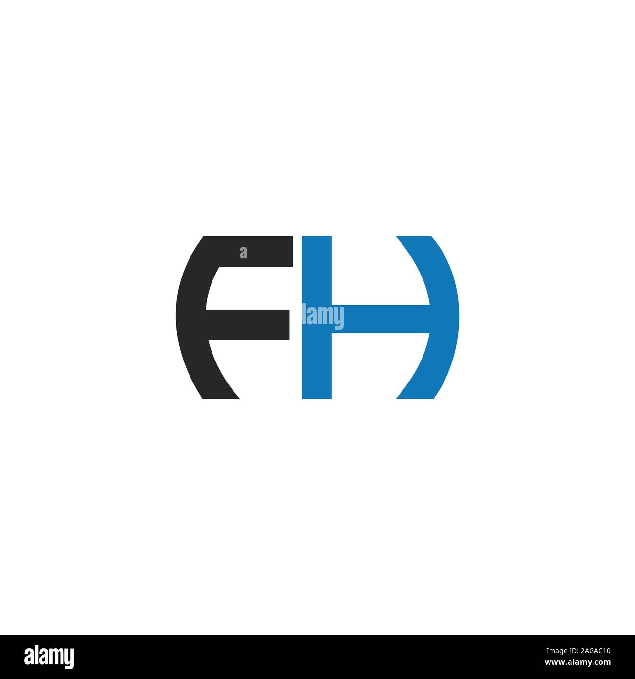 Initial letter fh or hf logo vector design template Stock Vector Image ...