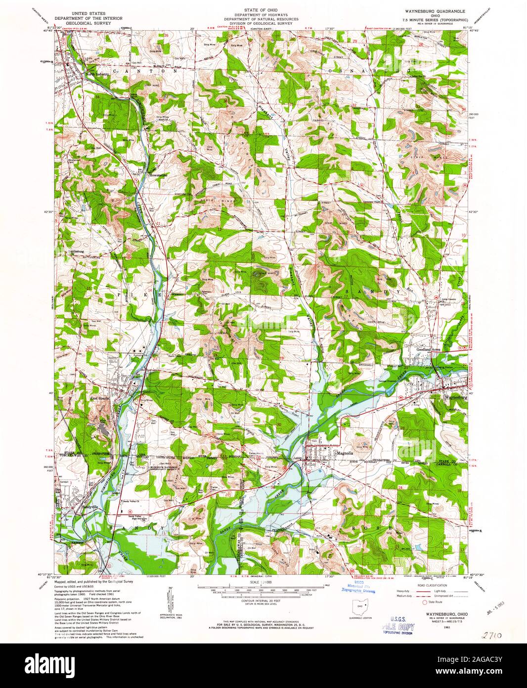 Map of waynesburg ohio Cut Out Stock Images & Pictures - Alamy
