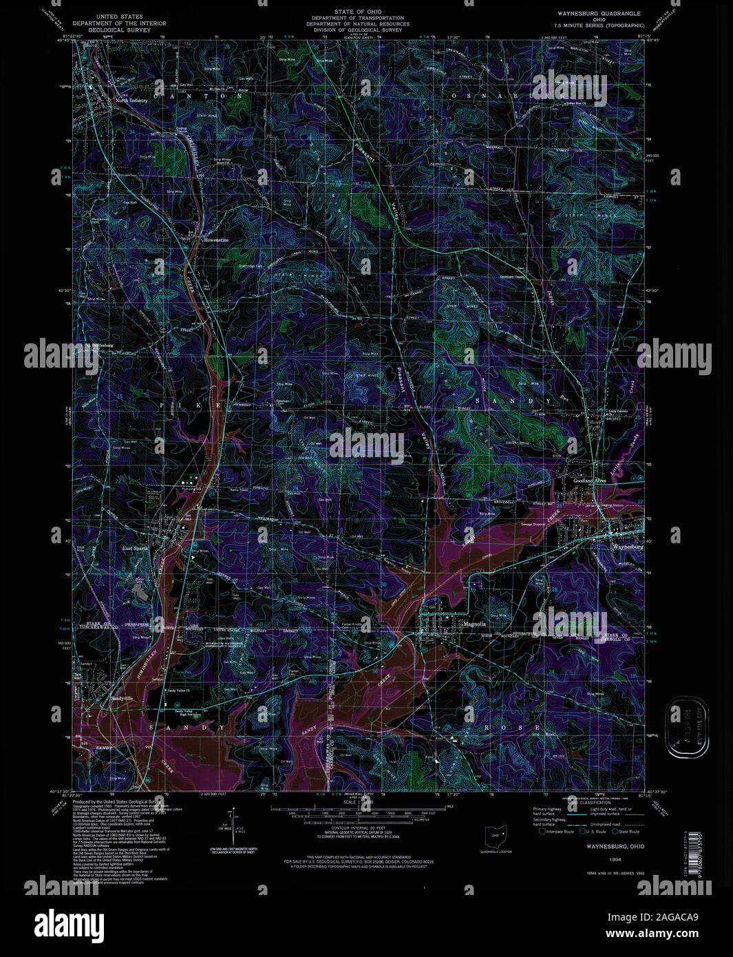 Map of waynesburg hi-res stock photography and images - Alamy