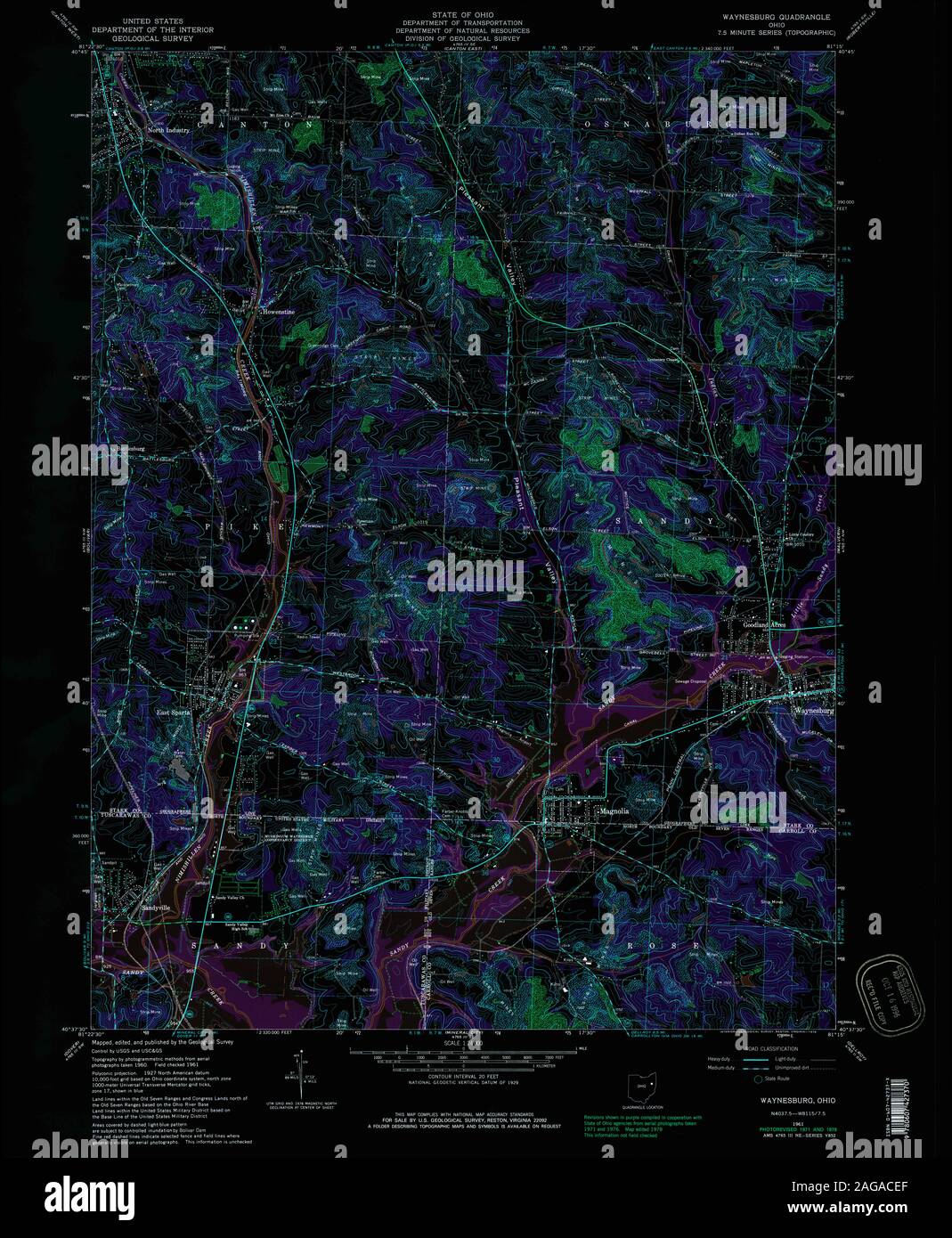 Map of waynesburg hi-res stock photography and images - Alamy