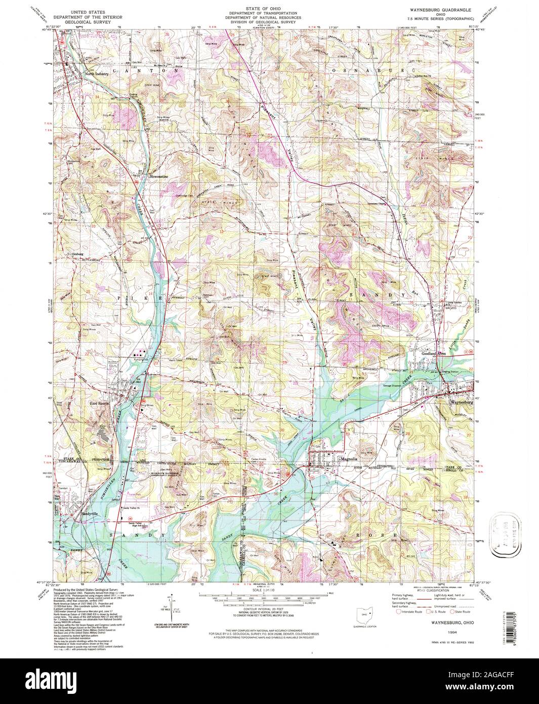 Map of waynesburg ohio Cut Out Stock Images & Pictures - Alamy