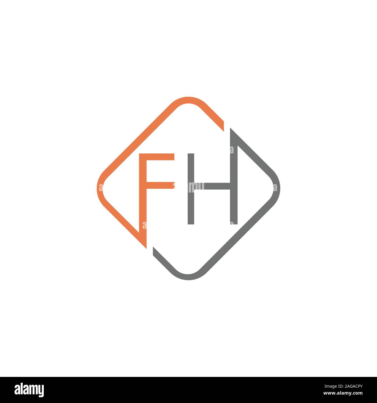 Initial letter fh or hf logo vector design template Stock Vector Image ...
