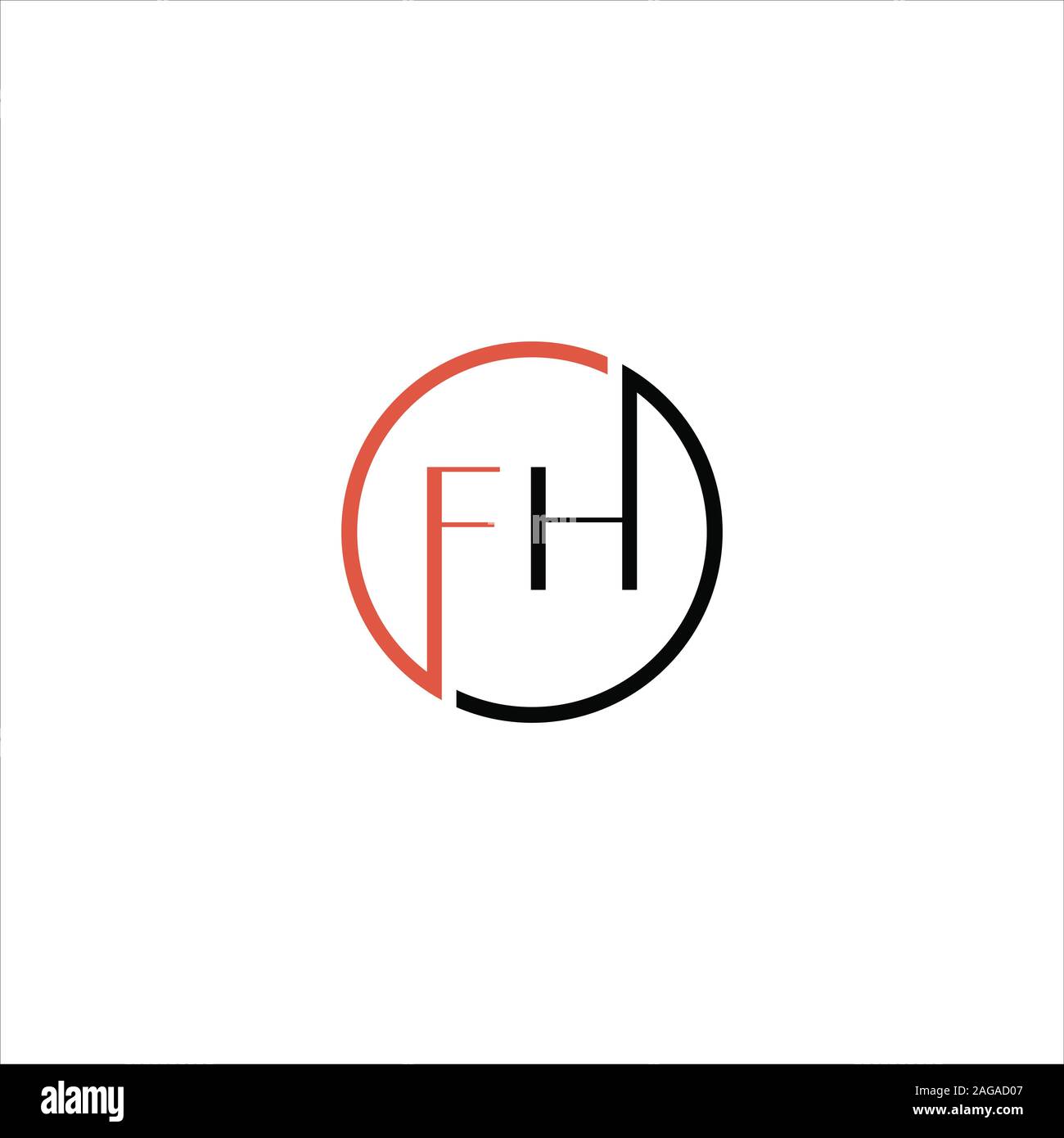 Initial letter fh or hf logo vector design template Stock Vector Image ...