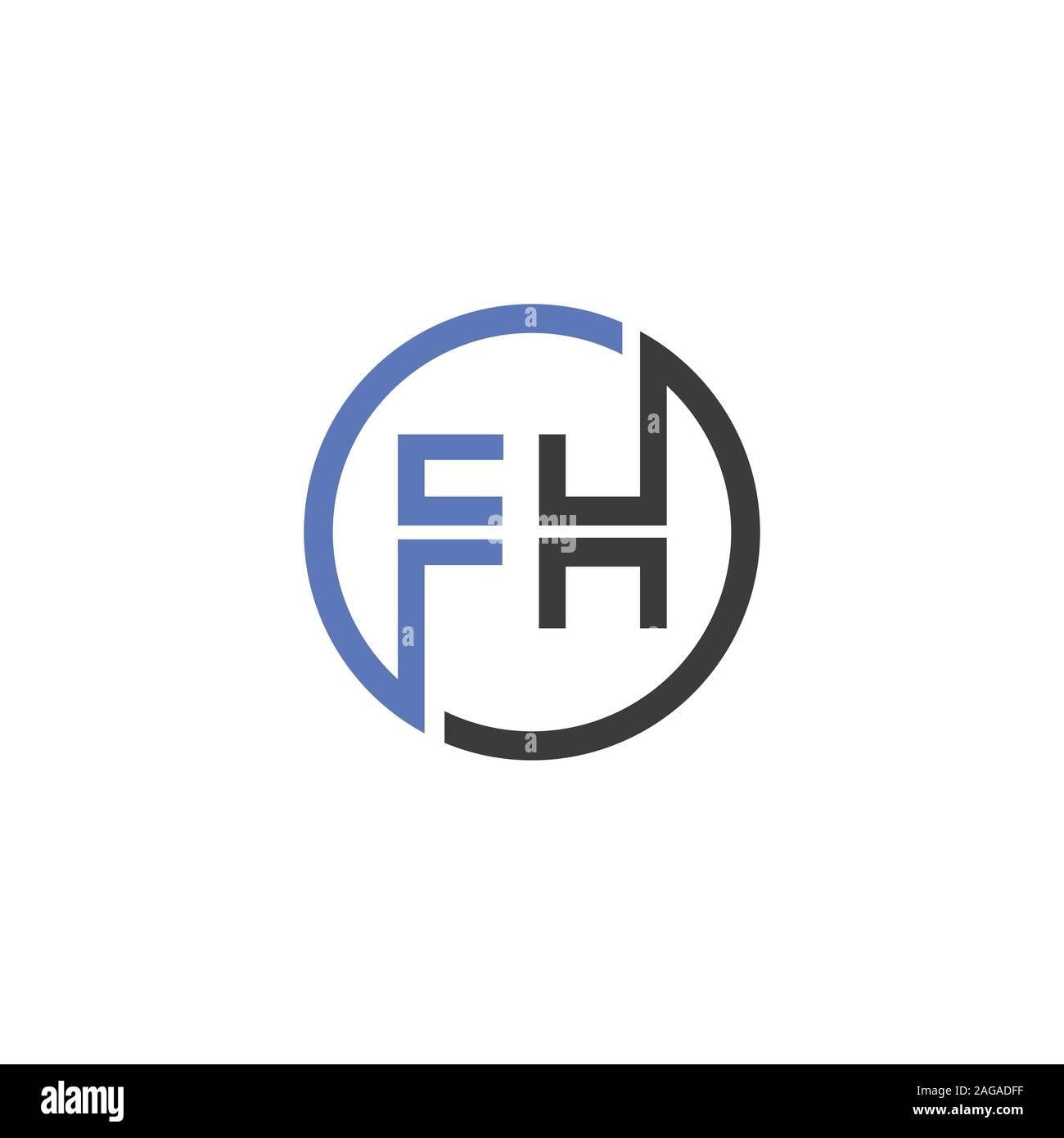 Initial letter fh or hf logo vector design template Stock Vector Image ...