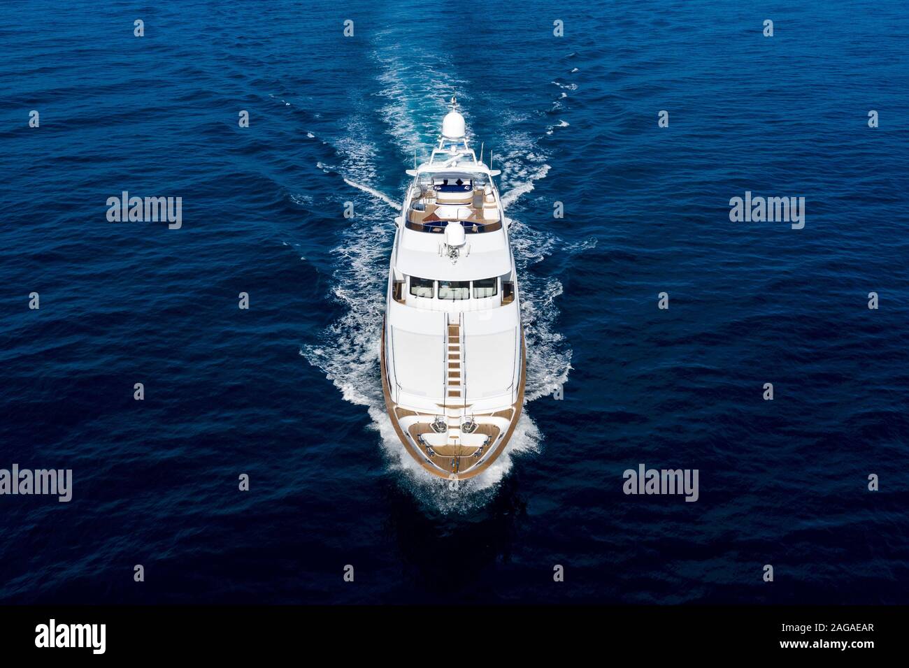 High angle shot of a beautiful white schooner sailing in the sea Stock ...