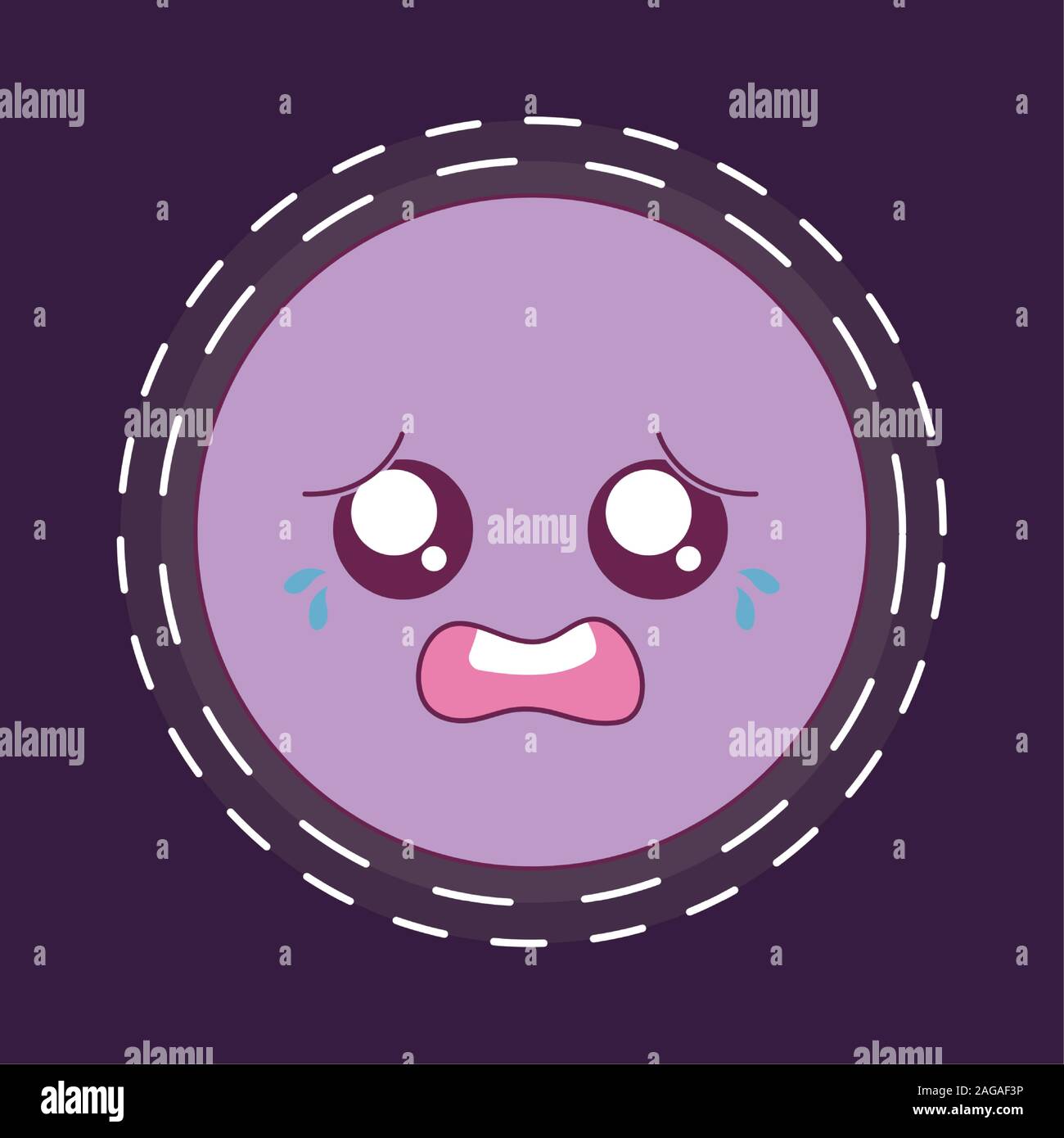 scared circle cartoon design, Kawaii expression cute character funny ...