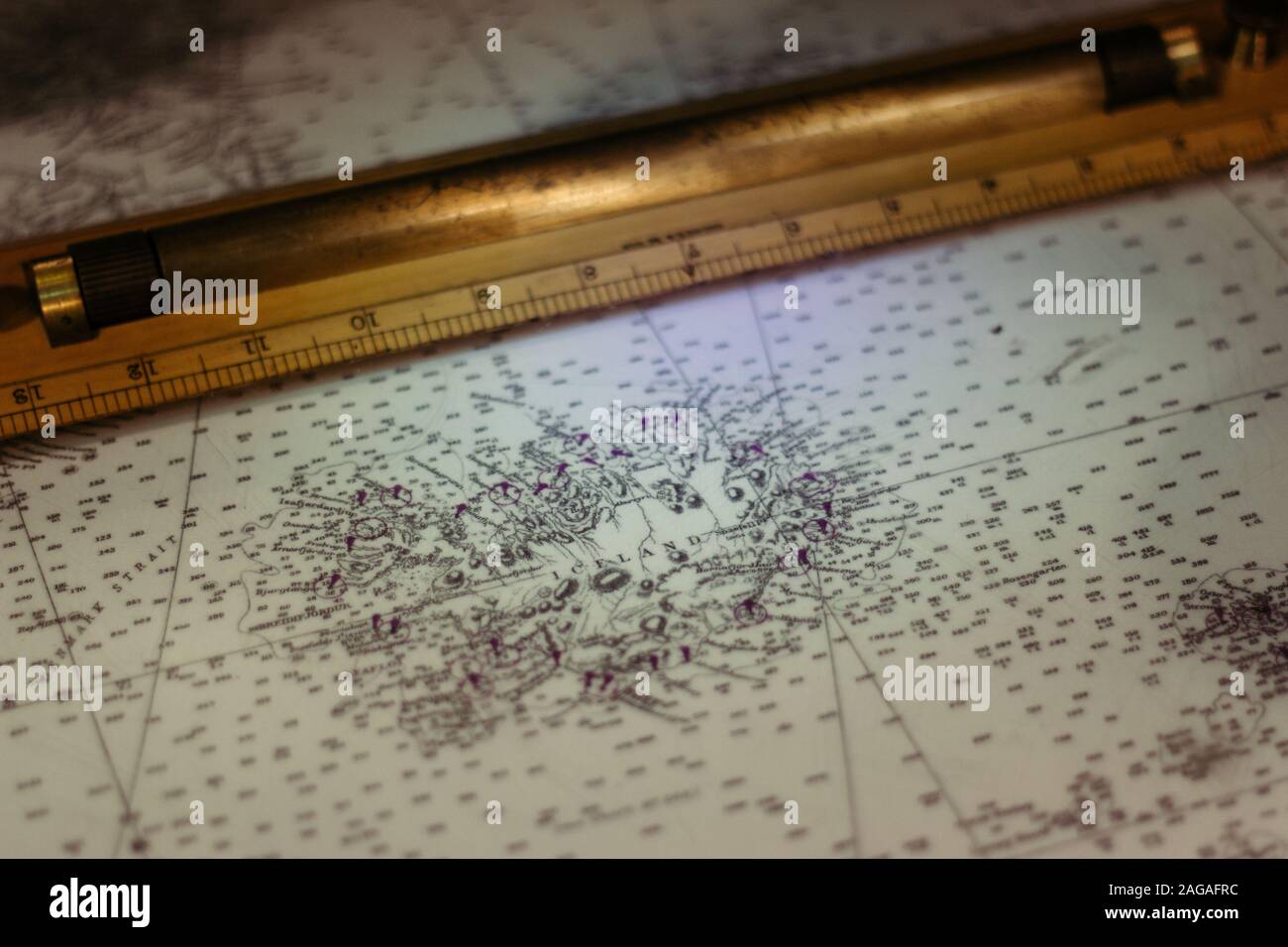 Old nautical map vintage ruler hi-res stock photography and images - Alamy