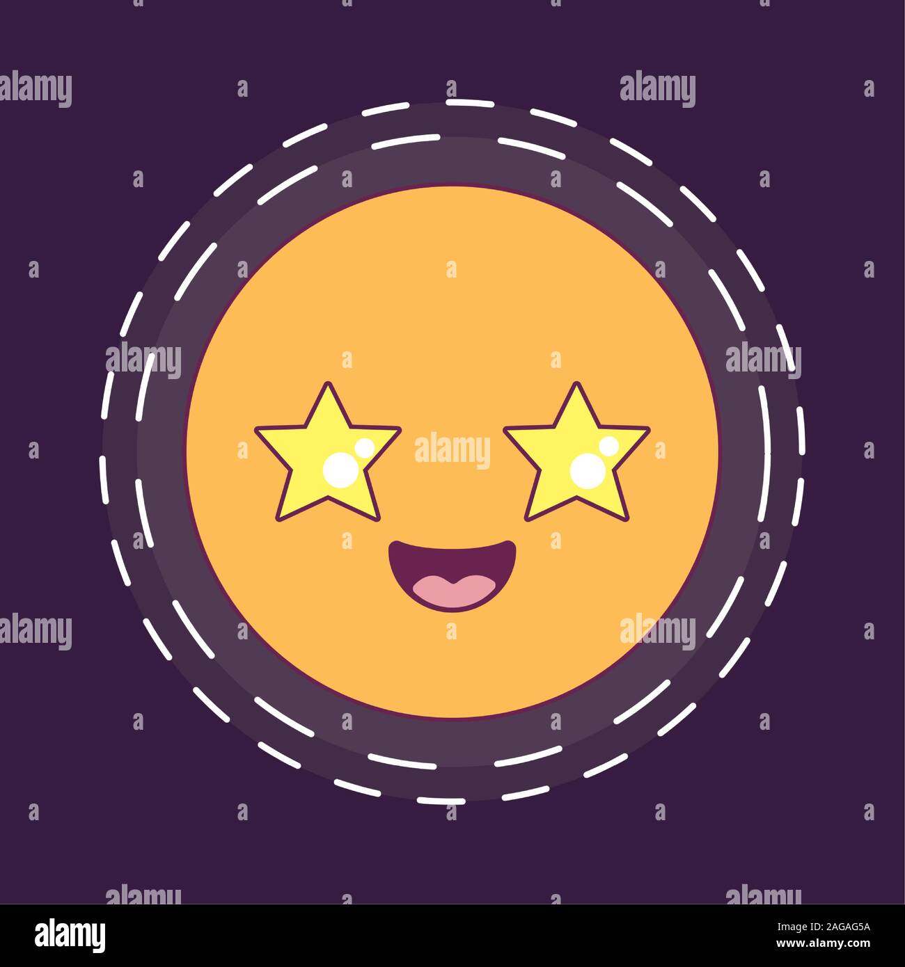 happy circle cartoon design, Kawaii expression cute character funny and ...