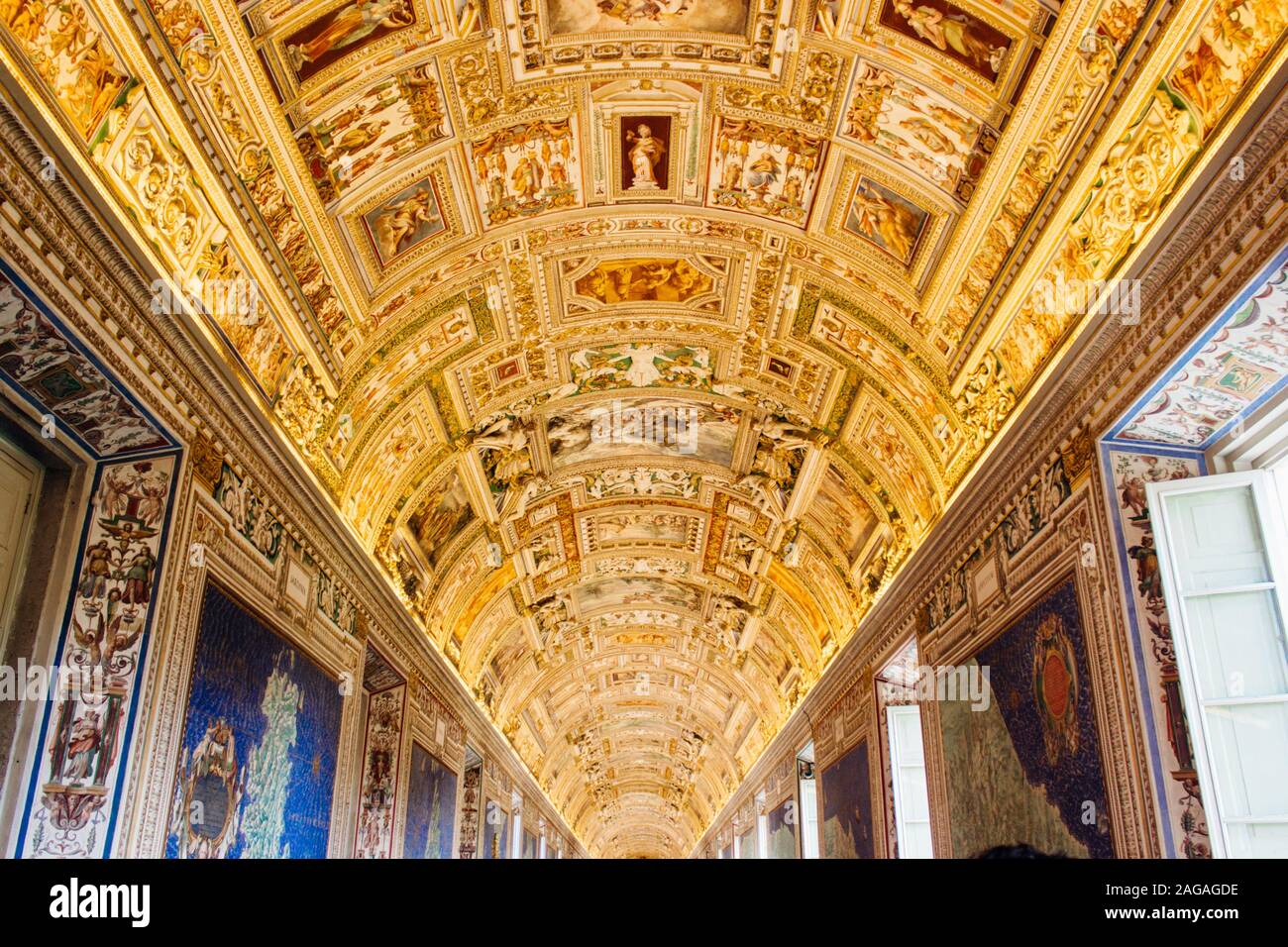 Low angle shot of the breathtaking ceiling of a Vatican museum Stock ...