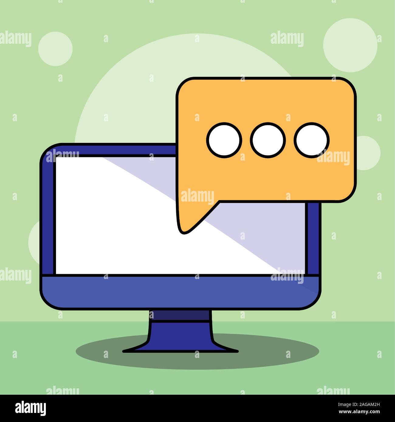Computer and bubble design, Digital technology communication social ...