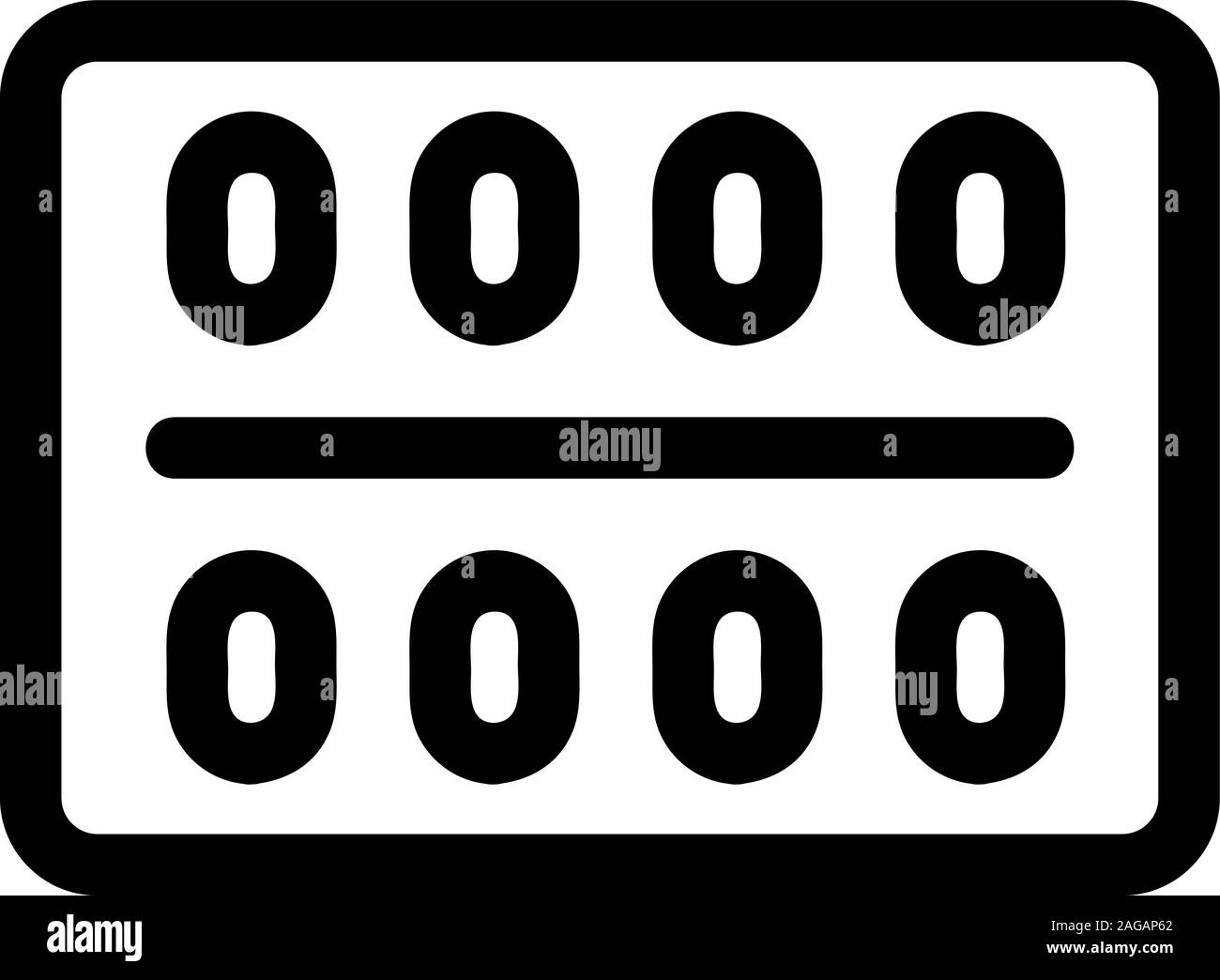 Tablets in the packaging icon vector. Isolated contour symbol ...