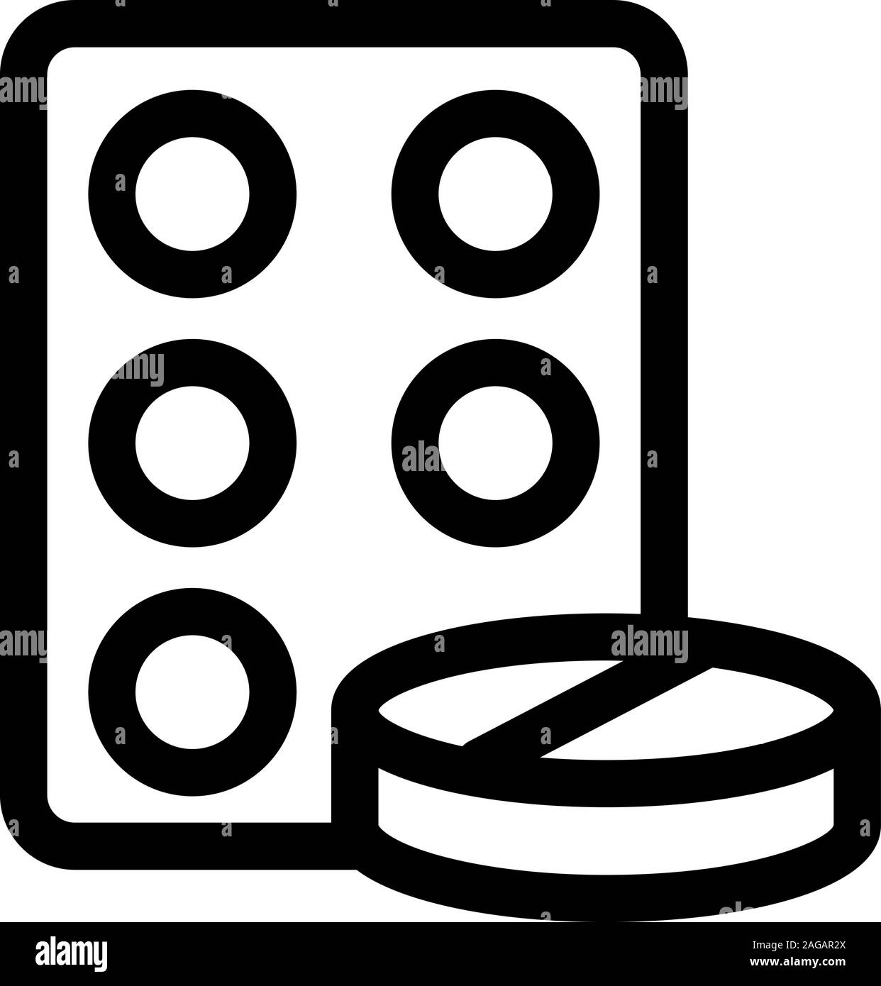 tablet and packing vector icon. Isolated contour symbol illustration ...