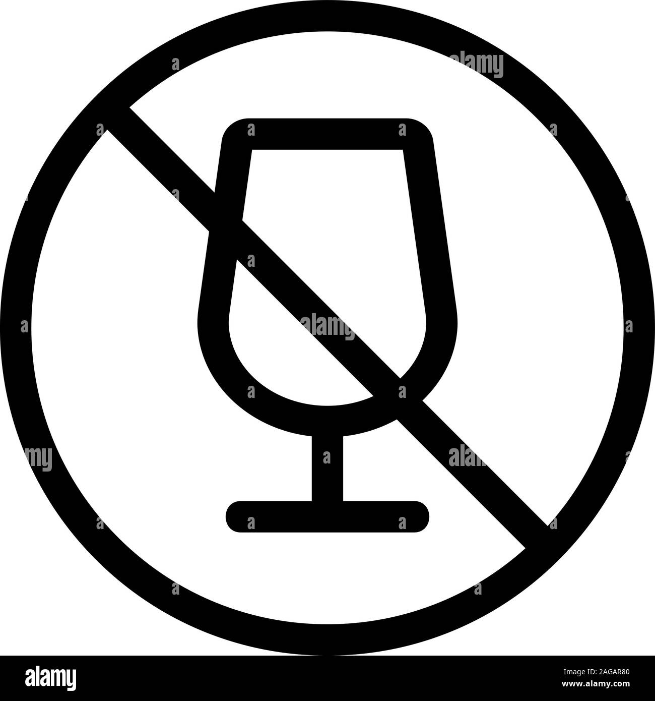 Alcohol is forbidden vector icon. Isolated contour symbol illustration ...