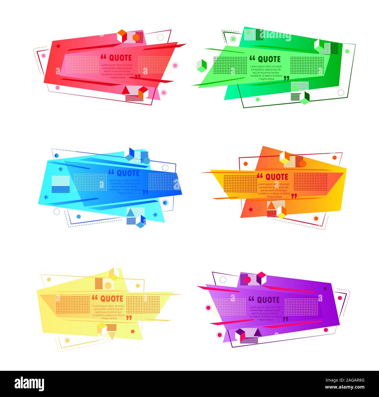Set of quote box vector isolated on white background. Templates speech ...