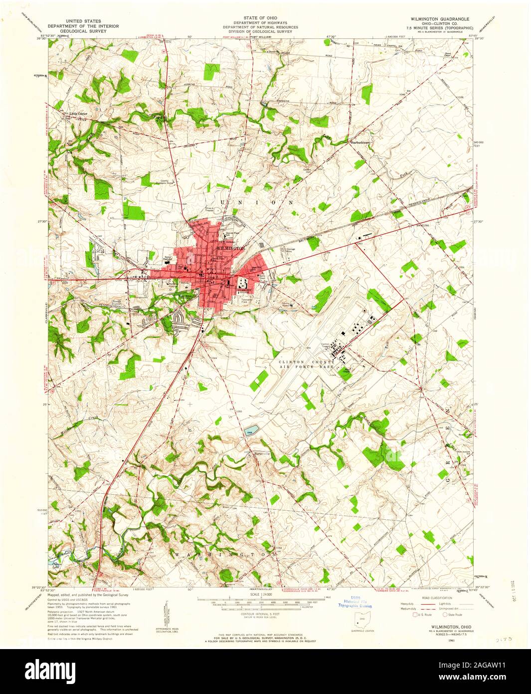 Wilmington ohio map hi-res stock photography and images - Alamy