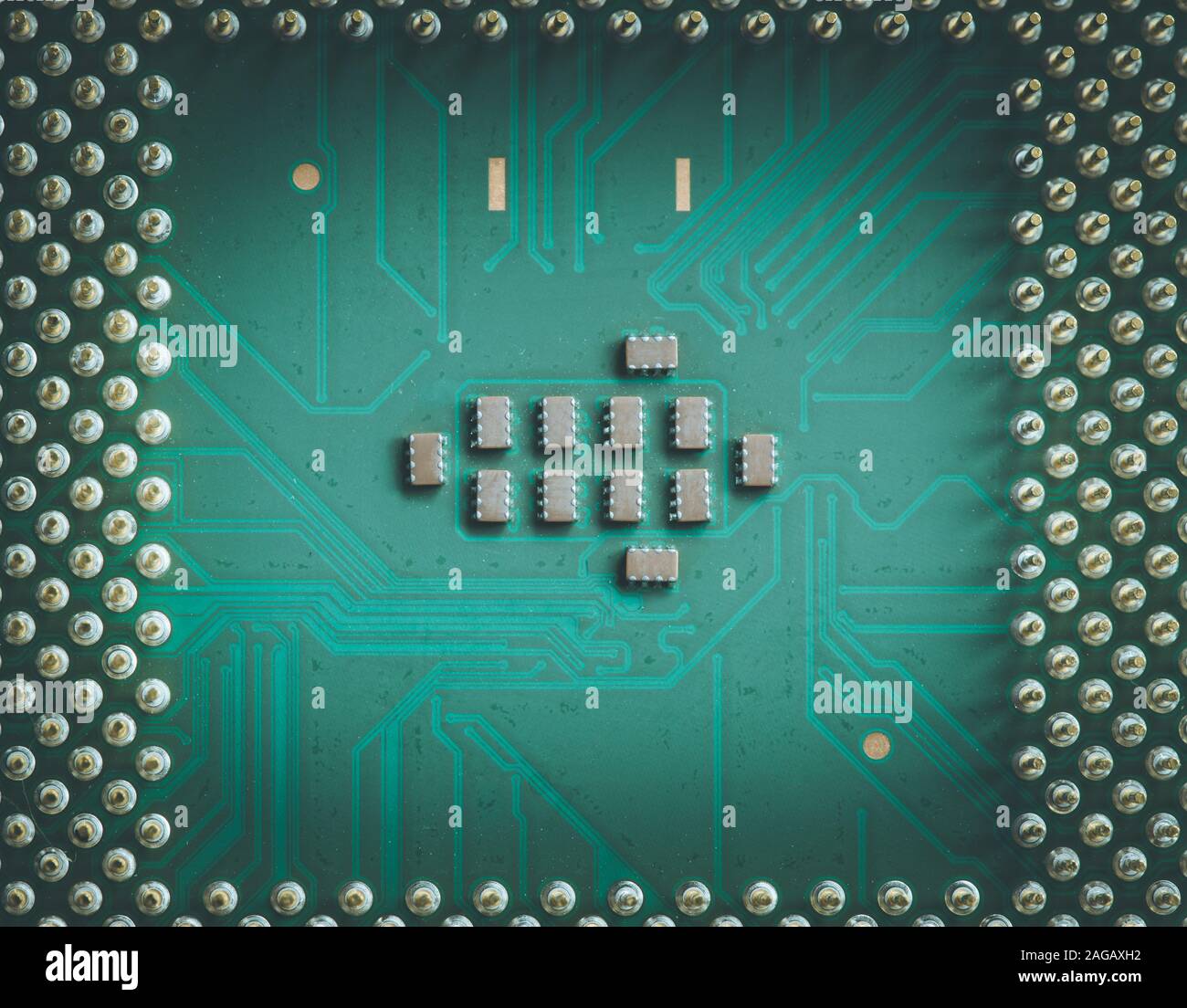 Computer chip cpu, close up; Computer technology Stock Photo - Alamy