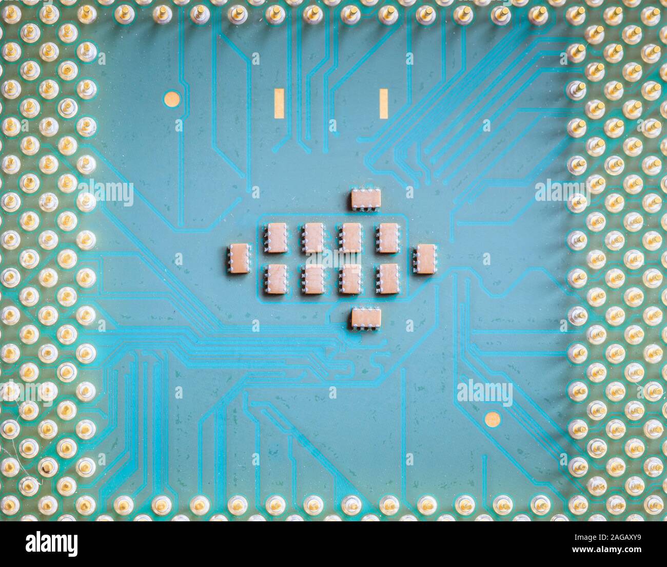 Computer chip cpu, close up; Computer technology Stock Photo - Alamy
