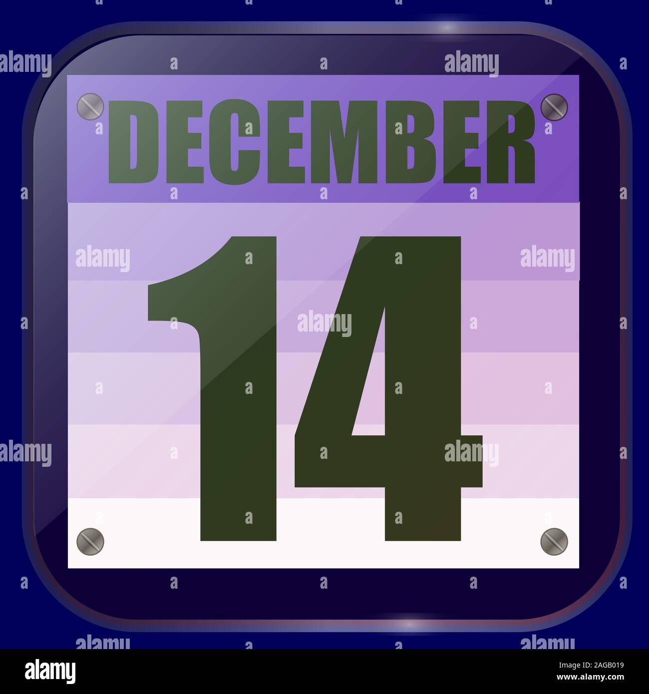 December 14 icon. For planning important day. December fourteenth ...
