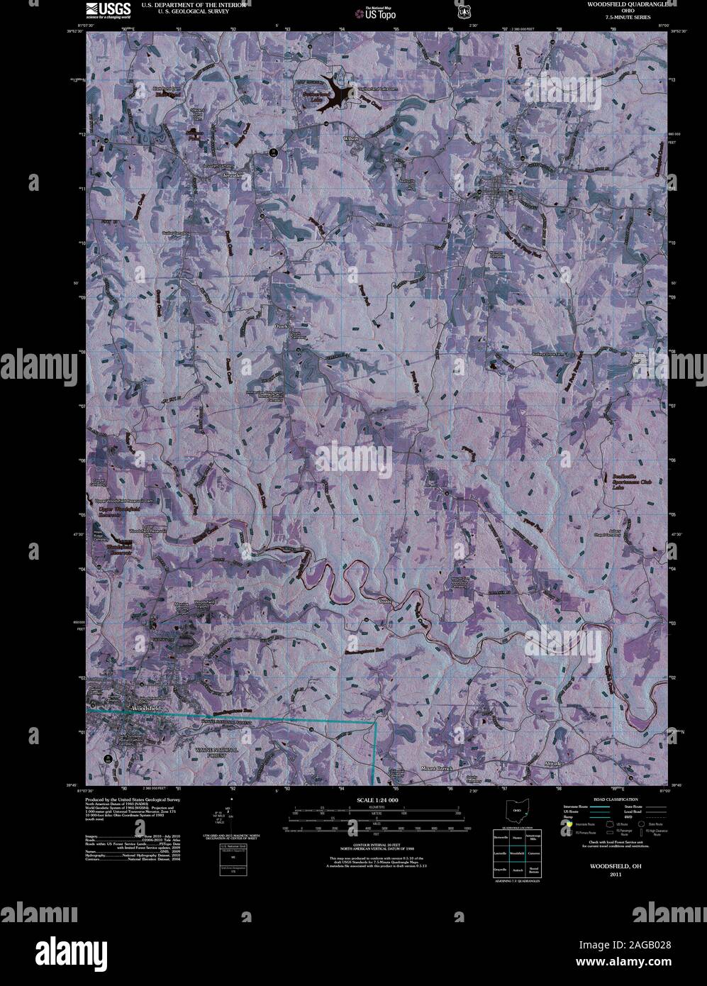 Map of woodsfield ohio hi-res stock photography and images - Alamy