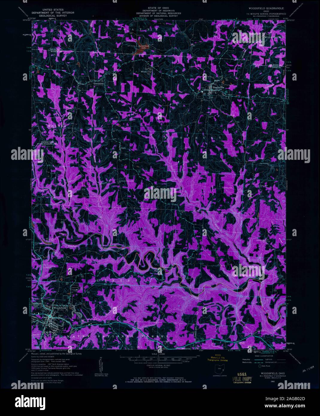 Woodsfield map hi-res stock photography and images - Alamy