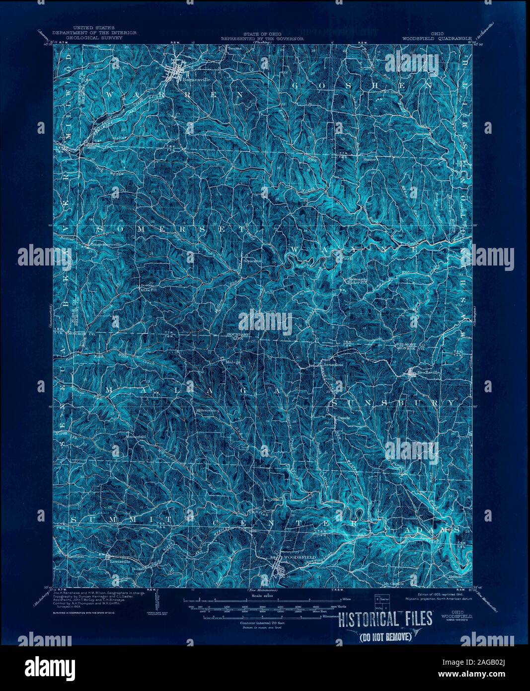 Woodsfield map hi-res stock photography and images - Alamy