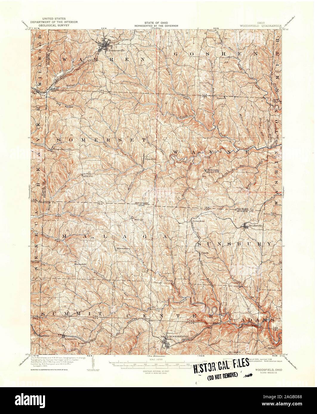 Map of woodsfield ohio Cut Out Stock Images & Pictures - Alamy