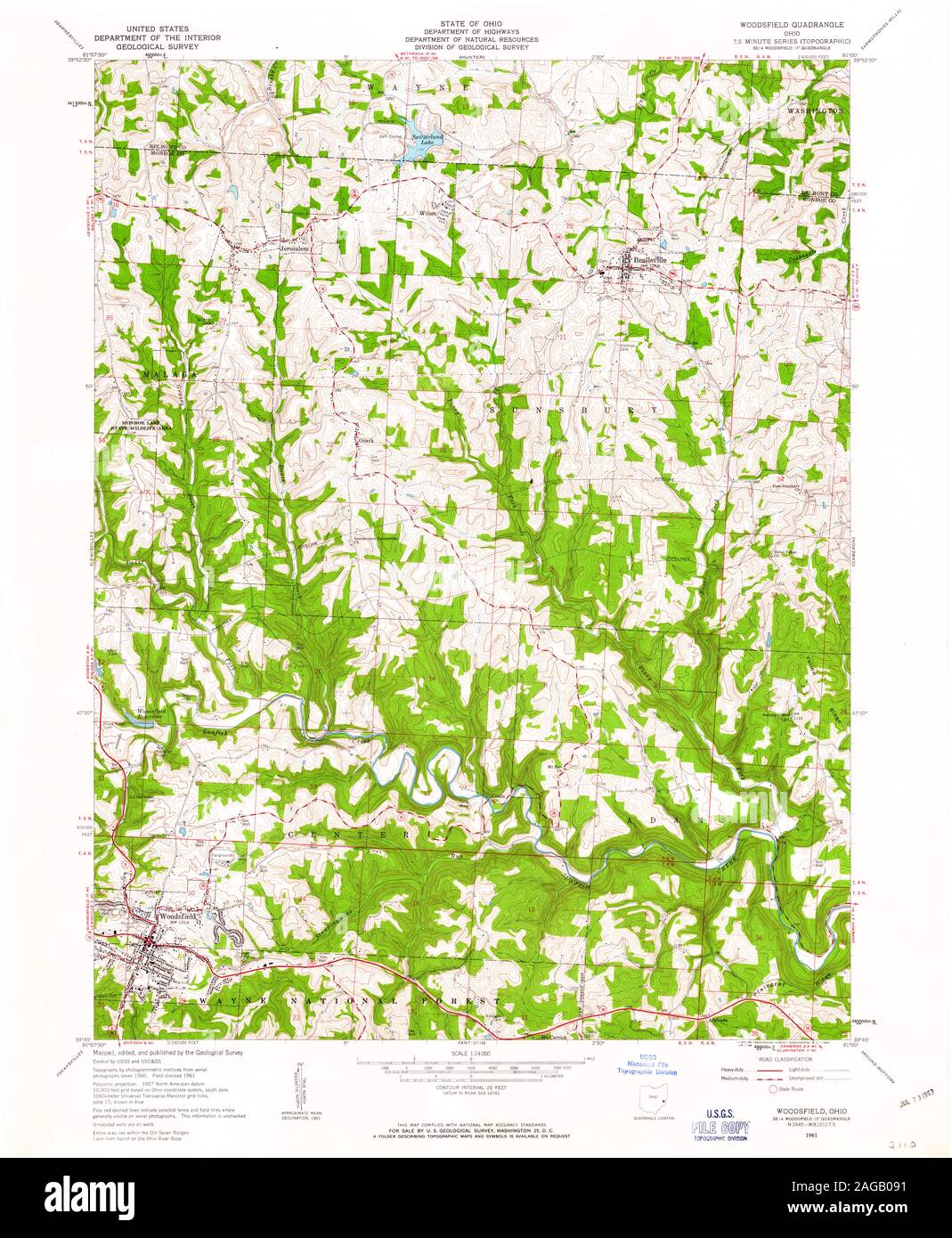 Map of woodsfield ohio Cut Out Stock Images & Pictures - Alamy