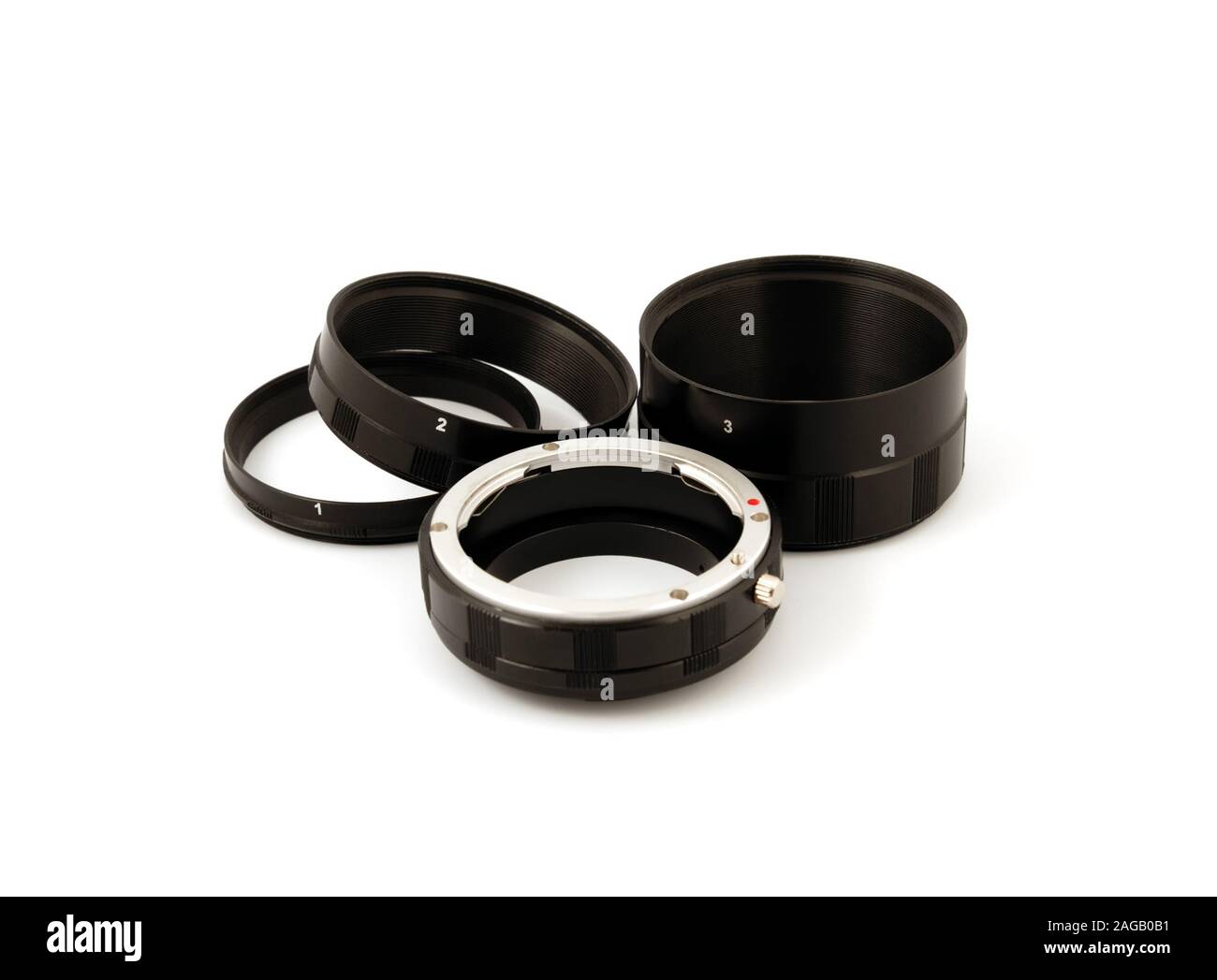 Ring Macro Extension Tube on white background Stock Photo - Alamy