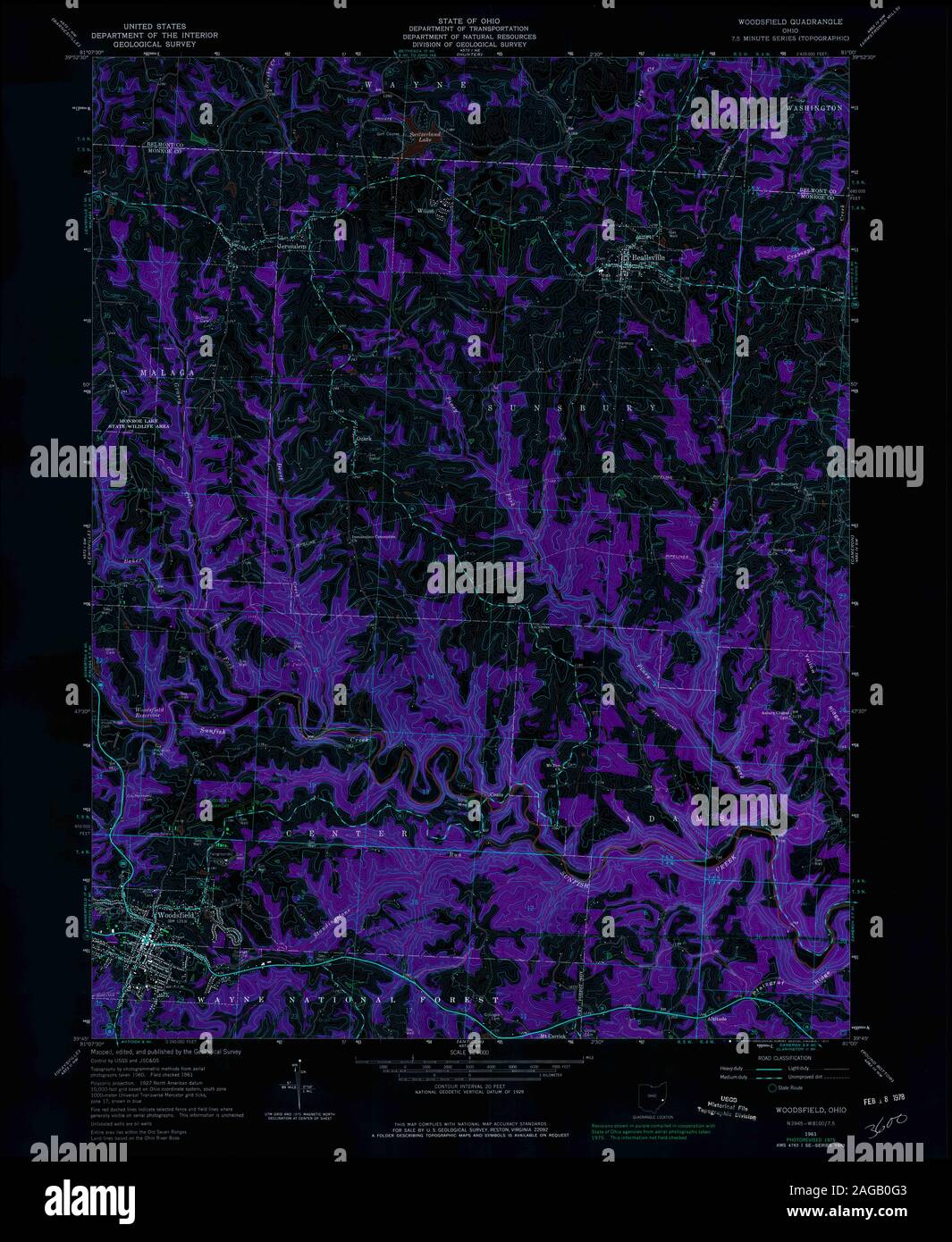Map of woodsfield ohio hi-res stock photography and images - Alamy