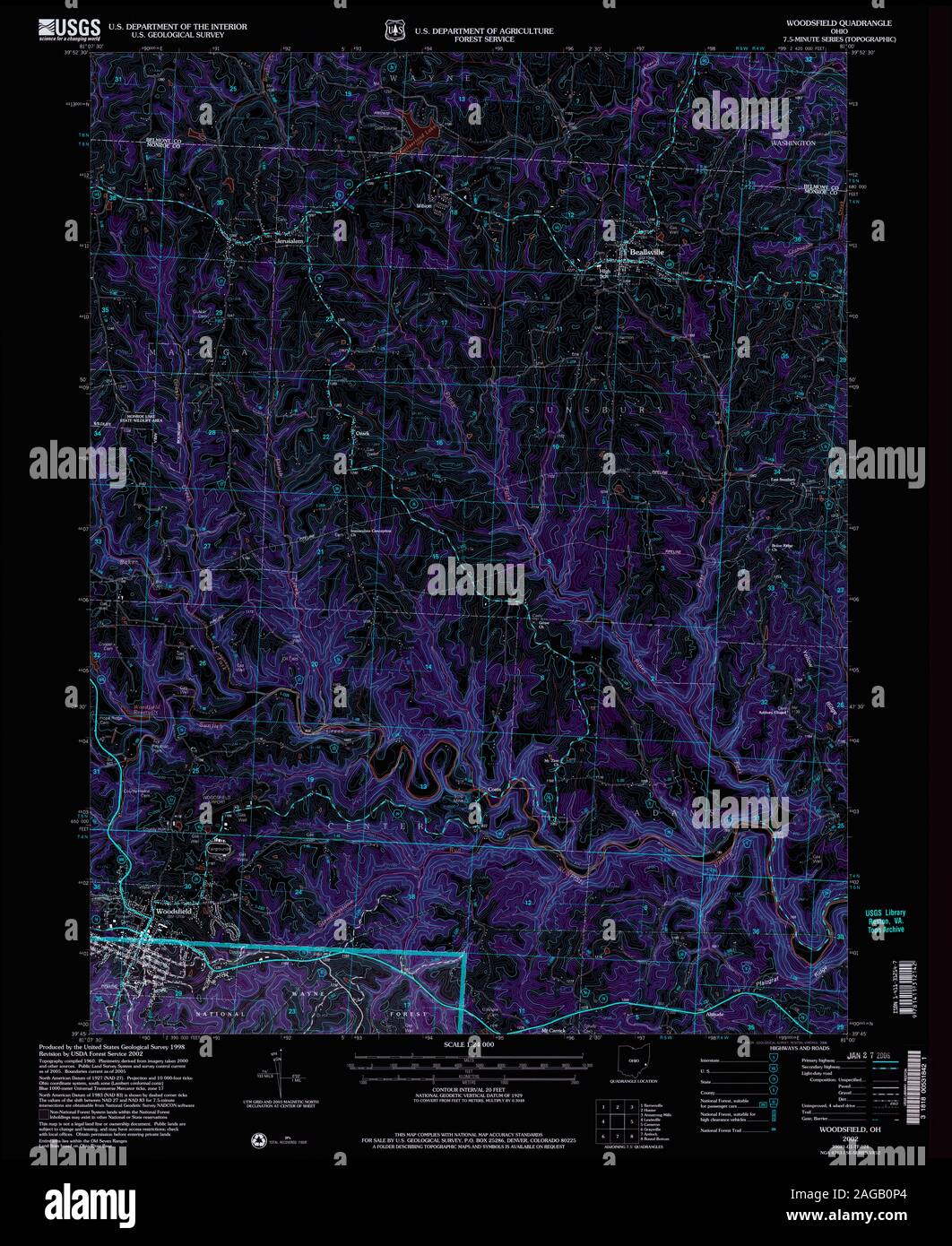Woodsfield map hi-res stock photography and images - Alamy