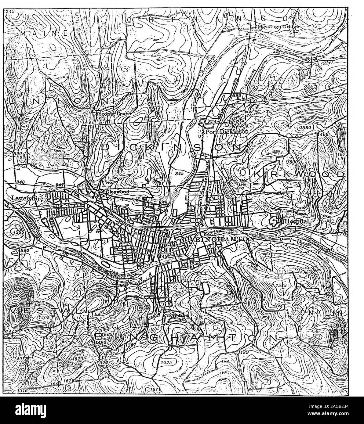 Binghamton map hi-res stock photography and images - Alamy