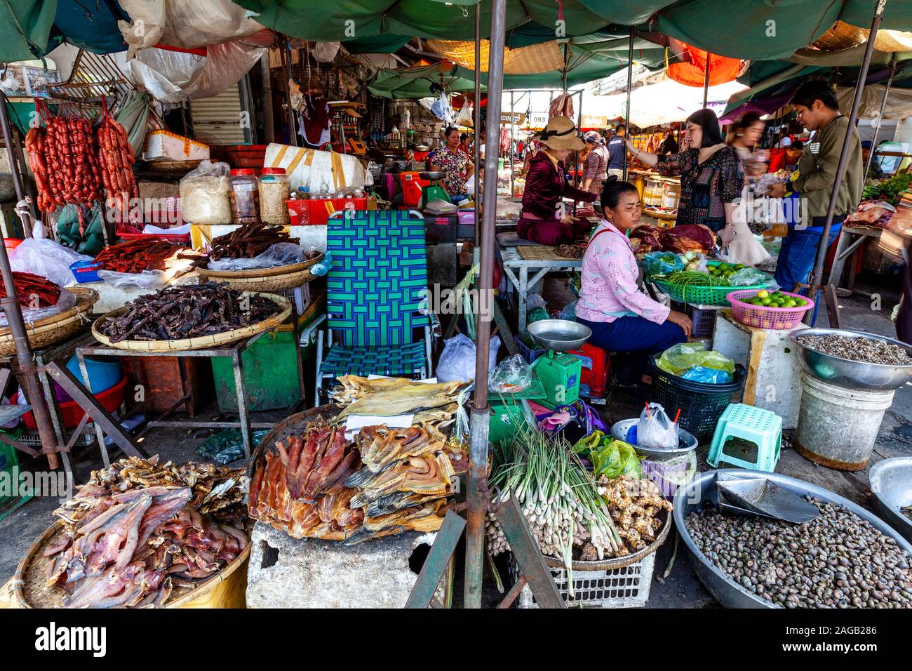 A Market Stall At Phsar Chas Market (Old Market) Phnom Penh, Cambodia ...