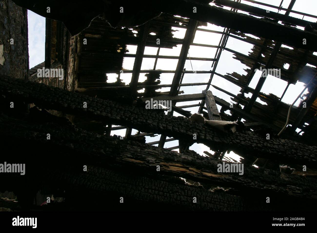 Damaged roof structure hi-res stock photography and images - Alamy