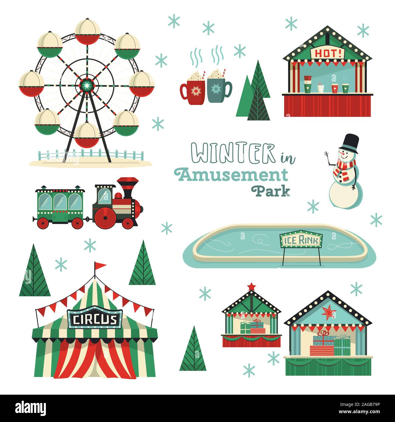 Amusement park rides Stock Vector Images - Alamy