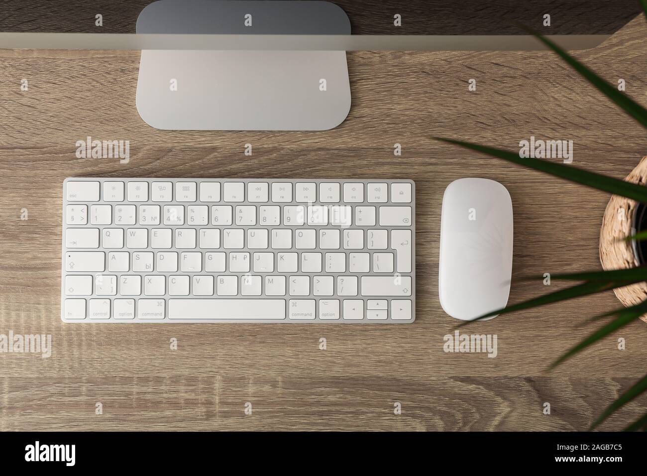 Top view blogger workplace hi-res stock photography and images - Alamy