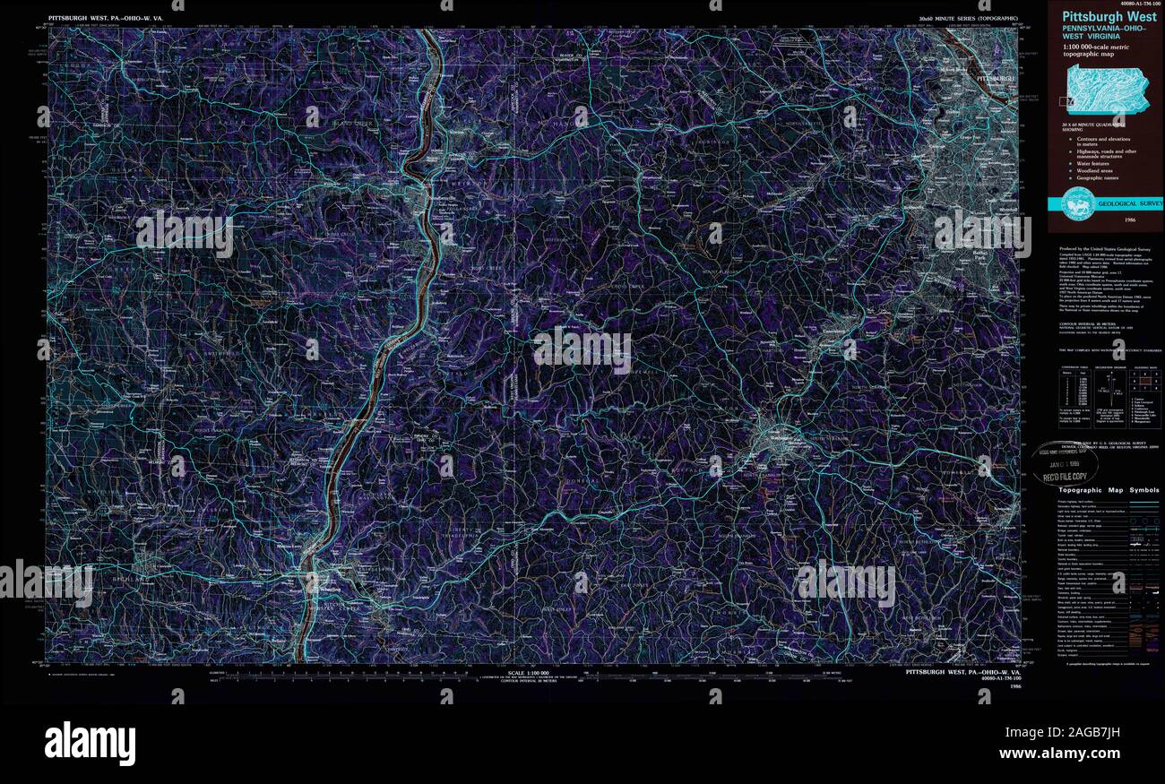 Pittsburgh historical map hi-res stock photography and images - Alamy