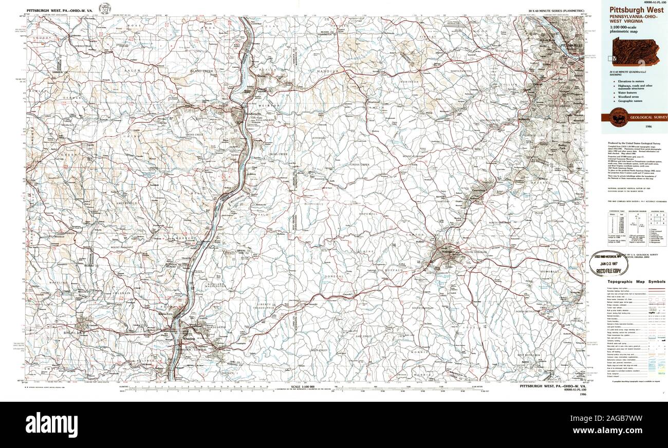 Pittsburgh historical map hi-res stock photography and images - Alamy