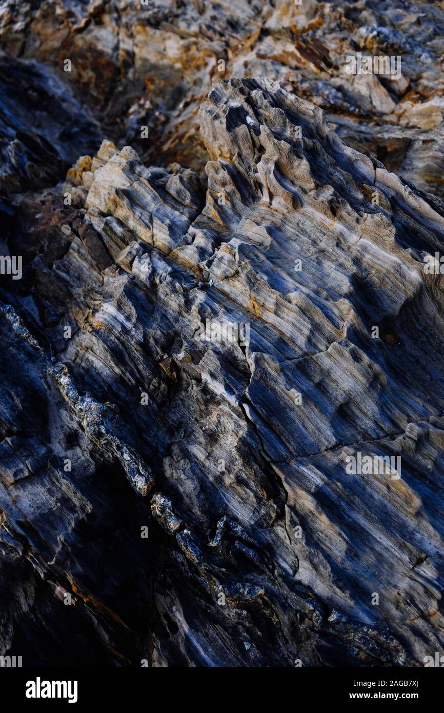 Vertical high angle shot of the breathtaking patterns on the rocky ...