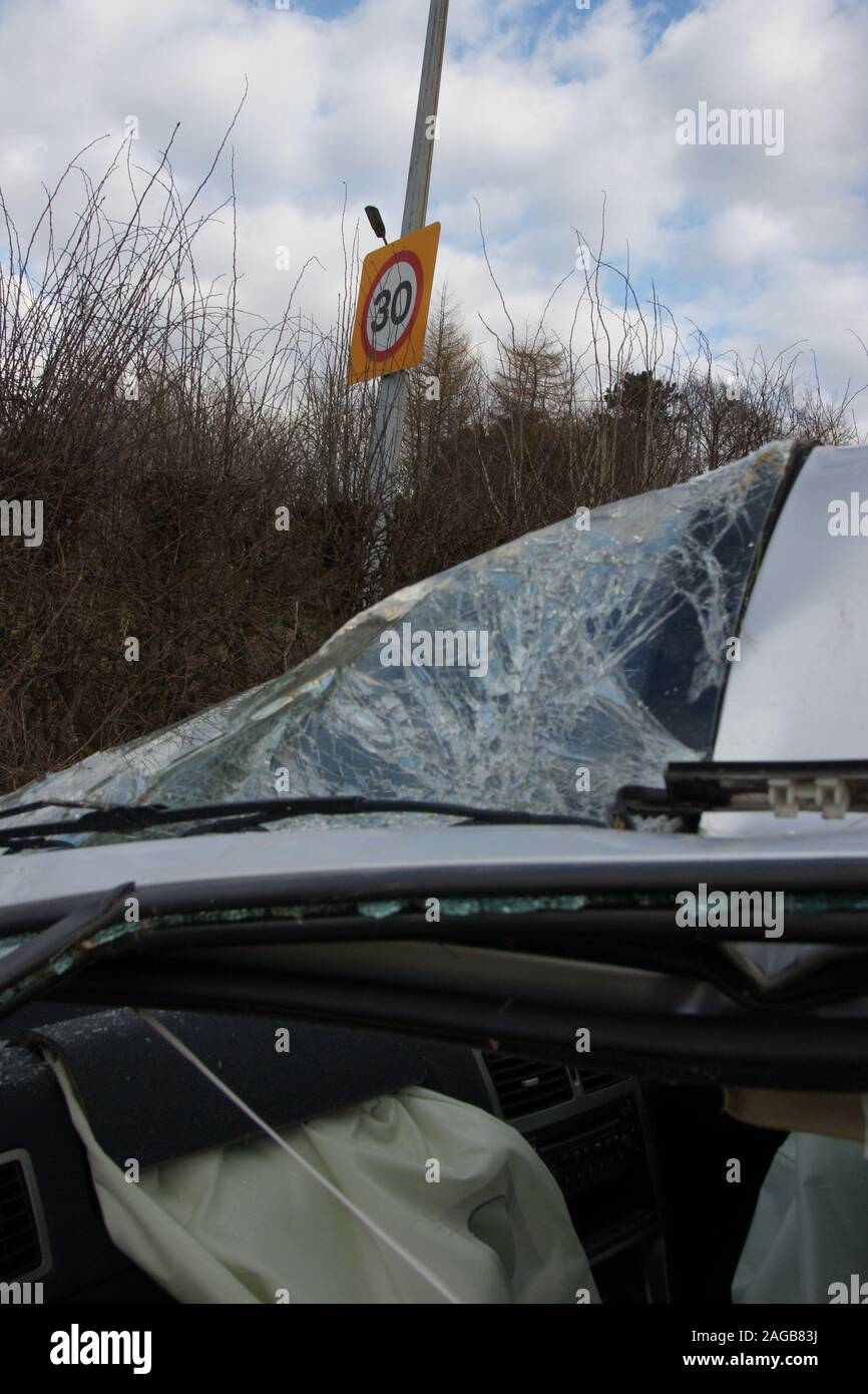 road traffic collision, car crash Stock Photo - Alamy
